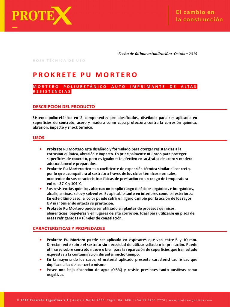 Ficha Tecnica Protex | PDF | Hormigón | Corrosión