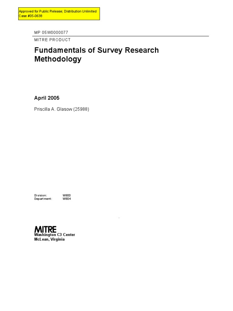 Fundamentals of Survey Research Methodology | PDF | Statistical Power ...