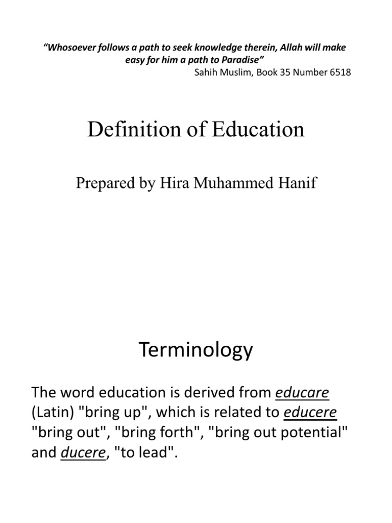 Definition of Education | PDF