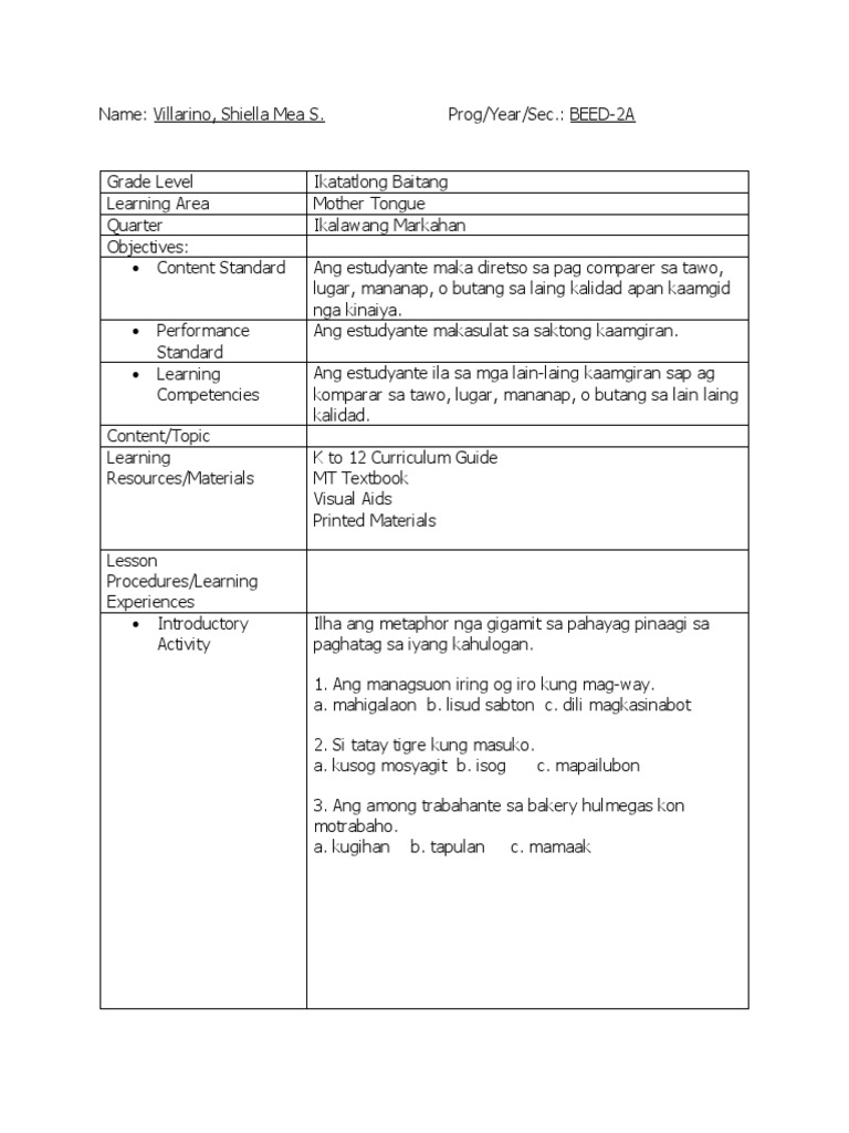 MTB Grade 3 - DLP | PDF