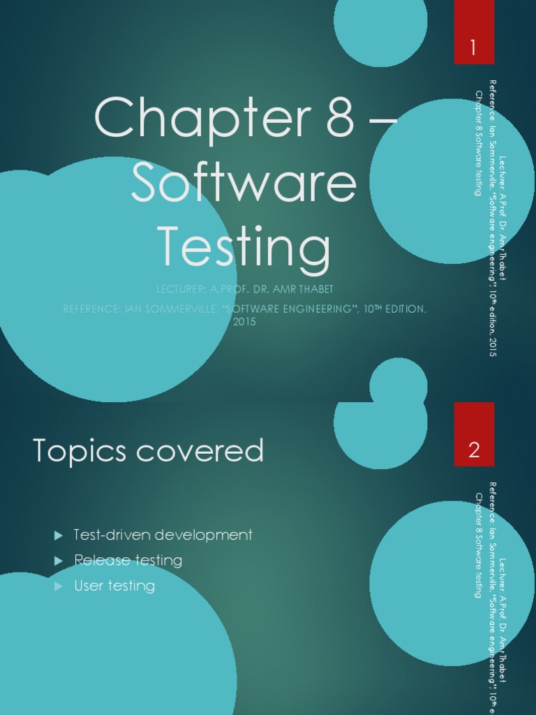 Chapter 8 - Software Testing | PDF | Test Driven Development | Software ...