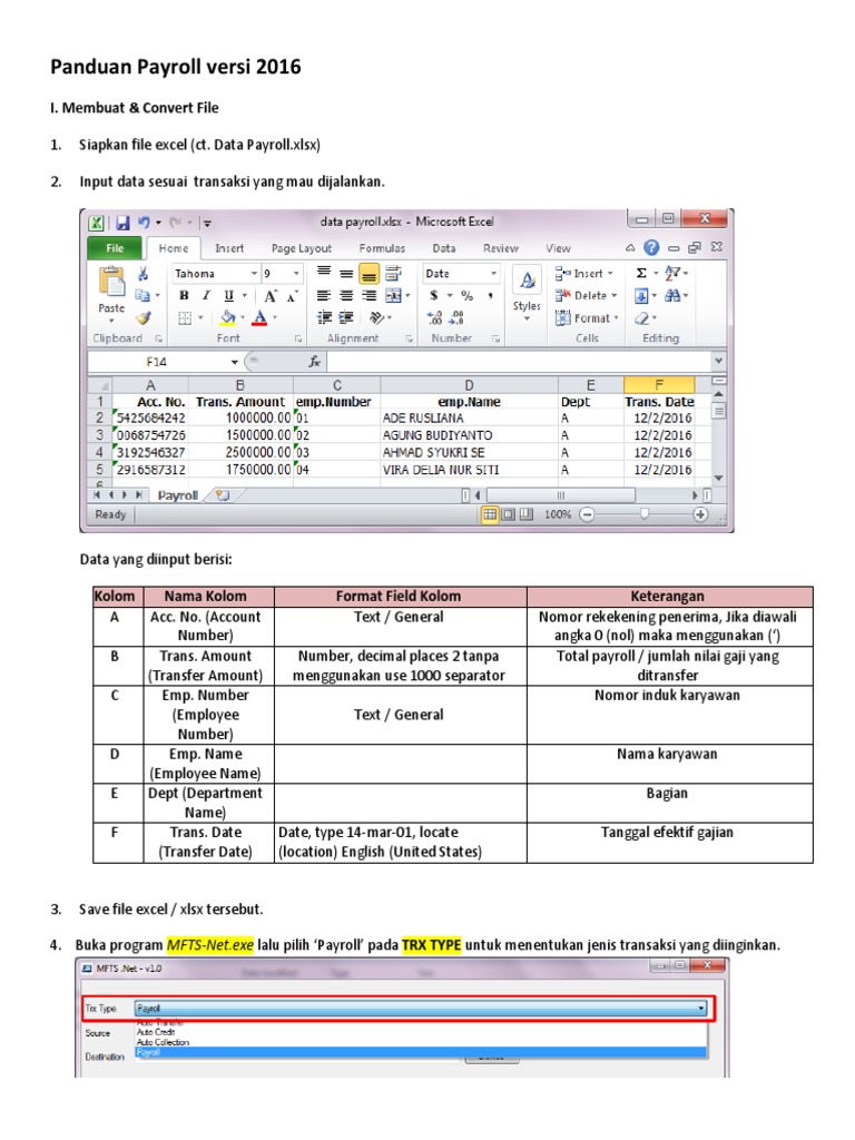 Panduan File Payroll BCA 2016 | PDF | Bisnis