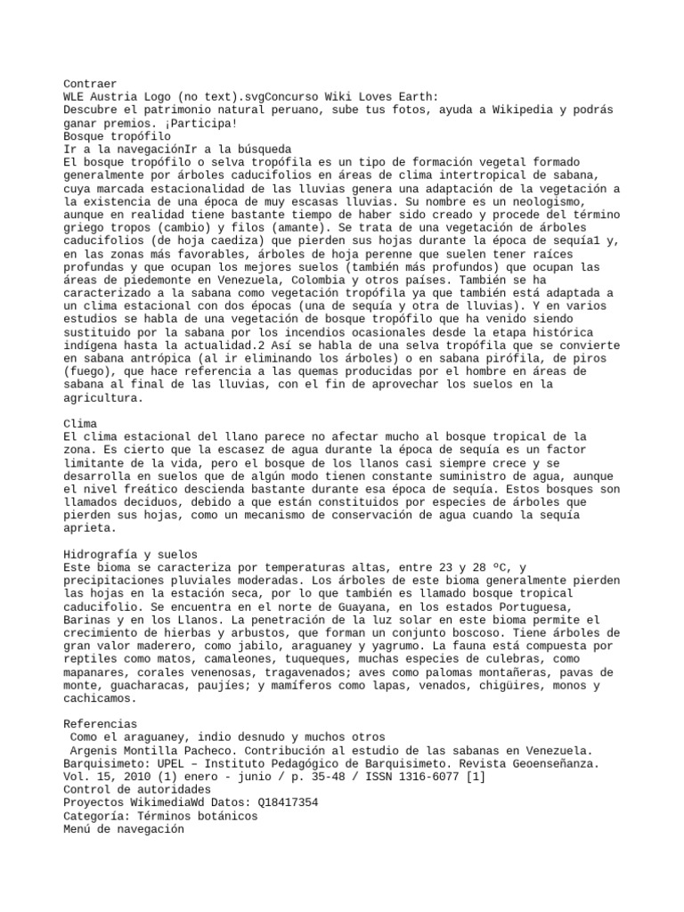 Bosque Tropófilo | PDF | Selva | Los bosques