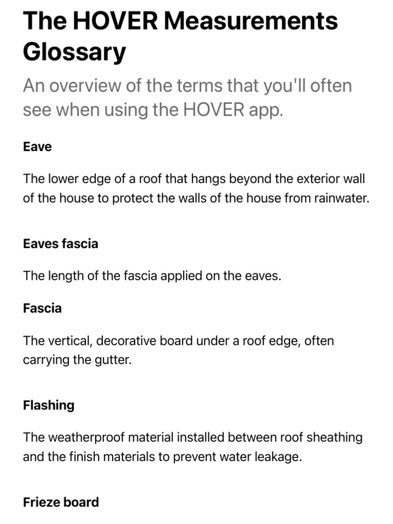 An Overview of The Terms That You'll Often See When Using The HOVER App ...