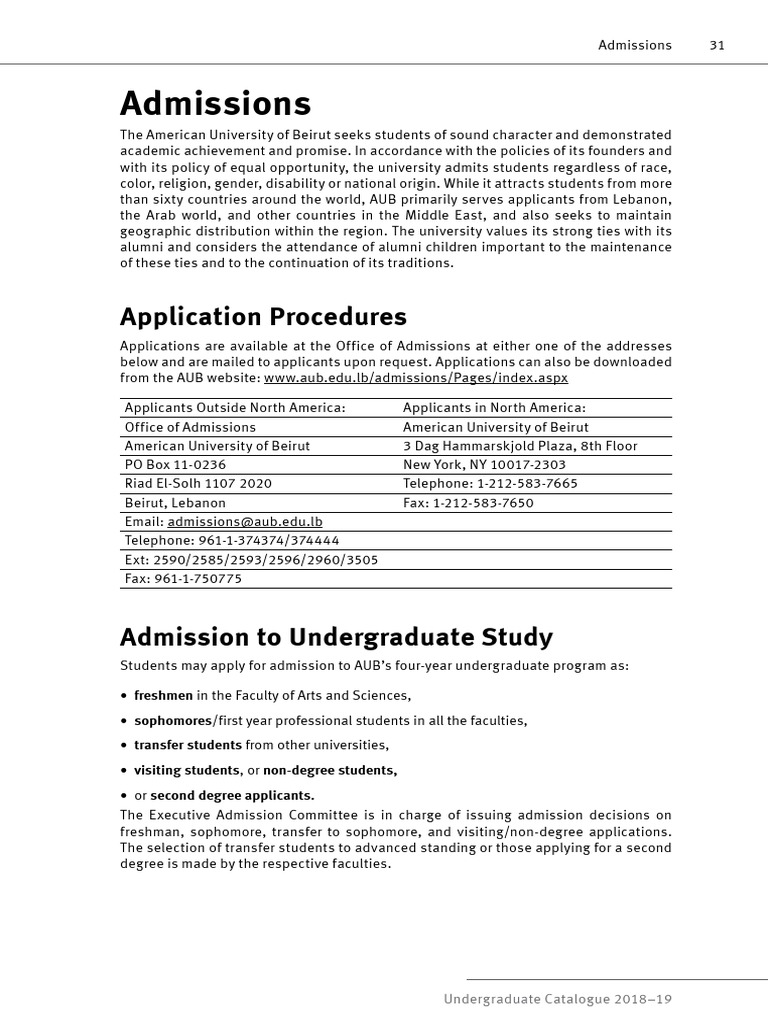 Admissions: Application Procedures | PDF | University And College ...