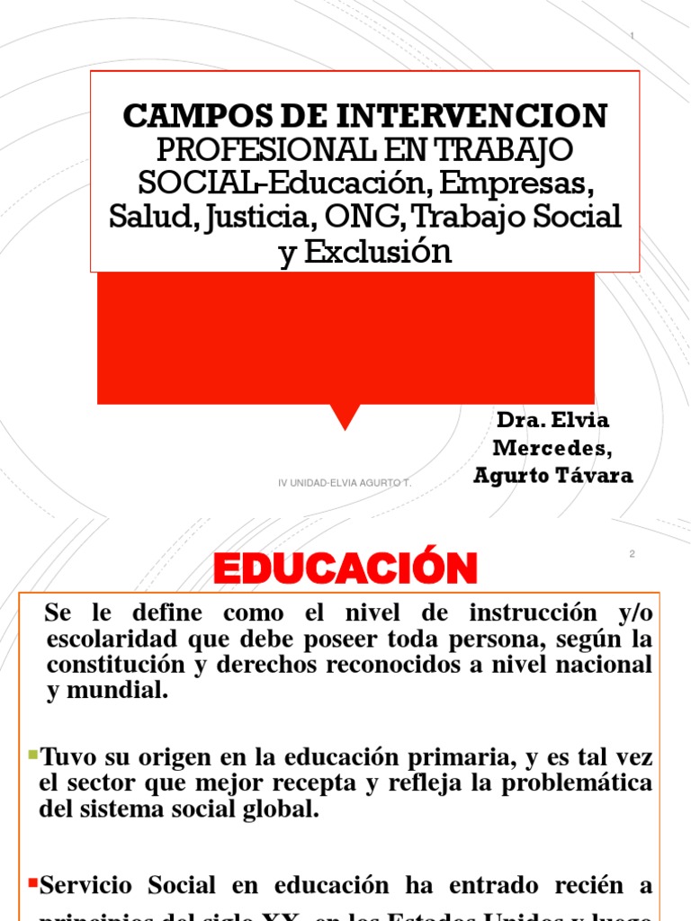 Campos y Areas de Intervencion Profesional en Trabajo-2022.II | PDF ...