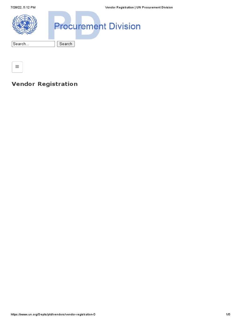 Vendor Registration Requirements - UN Procurement Division | PDF ...