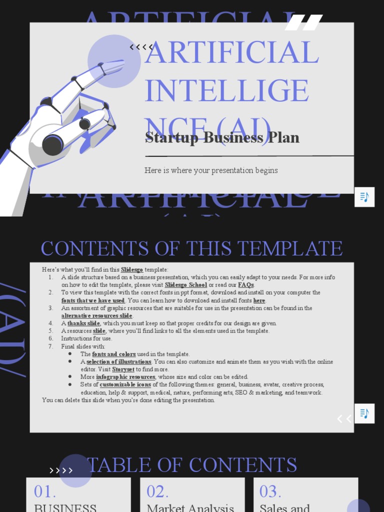 Artificial Intelligence (AI) Startup Business Plan by Slidesgo | PDF | Planets | Saturn