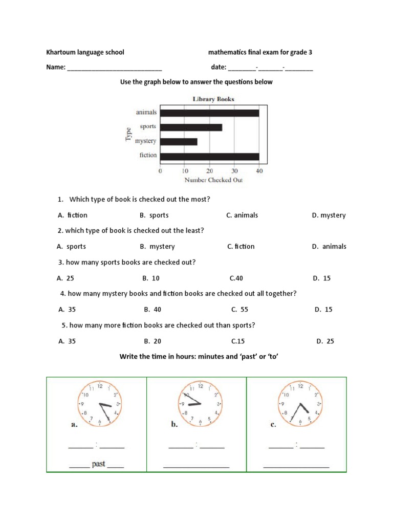 Grade 3 Final Exam Pdf Mathematics