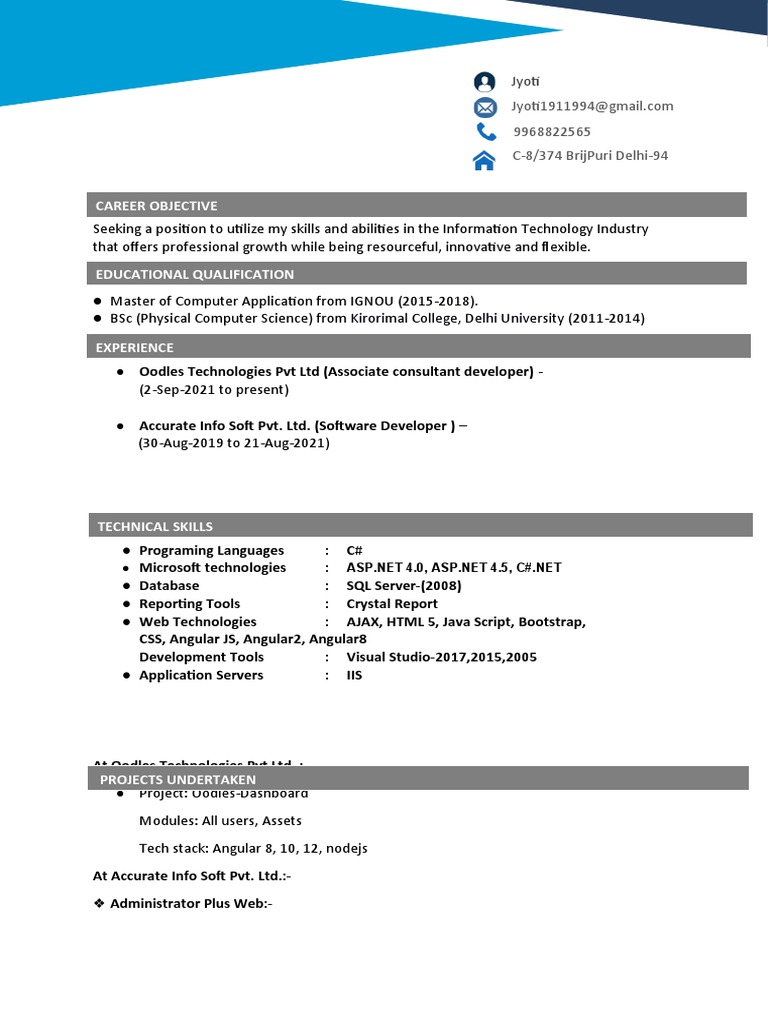 jyoti_Resume | PDF | World Wide Web | Internet & Web