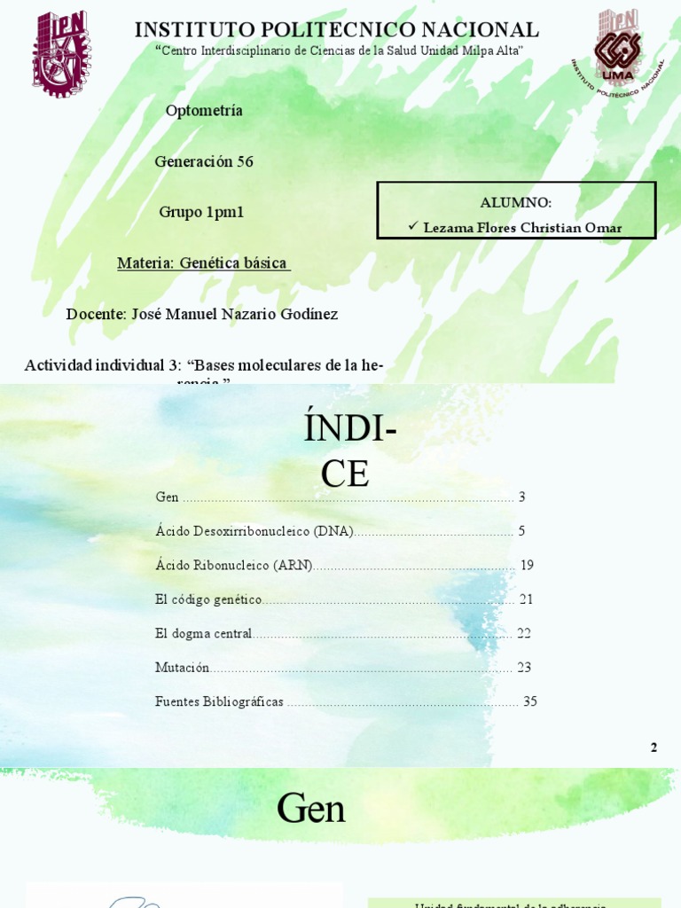 Bases Moleculares de La Herencia. | PDF | Adn | Rna