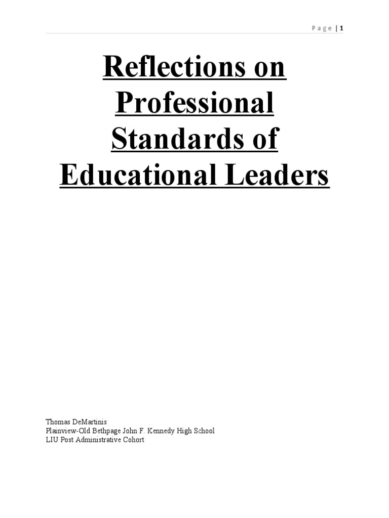 Psel Reflections Final | PDF | Curriculum | Self Efficacy