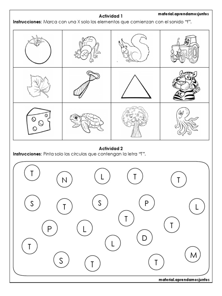 Guía de Apoyo - Letra T | PDF
