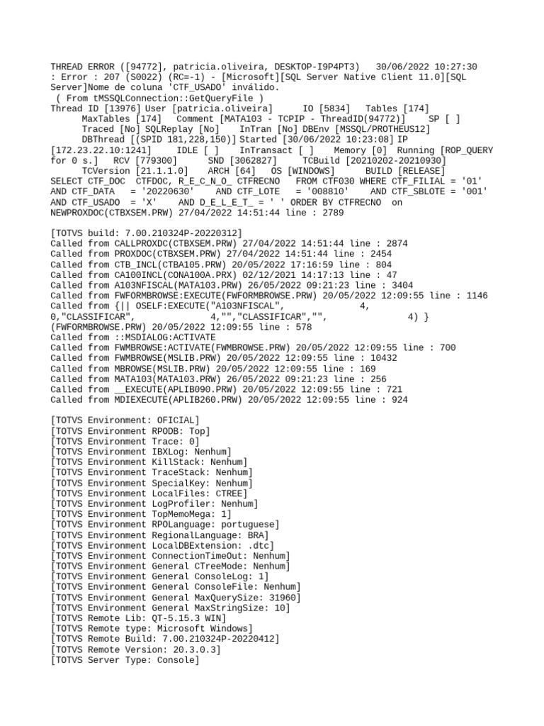 SQL Error: Invalid Column Name | PDF | Microsoft Sql Server | Computer Data
