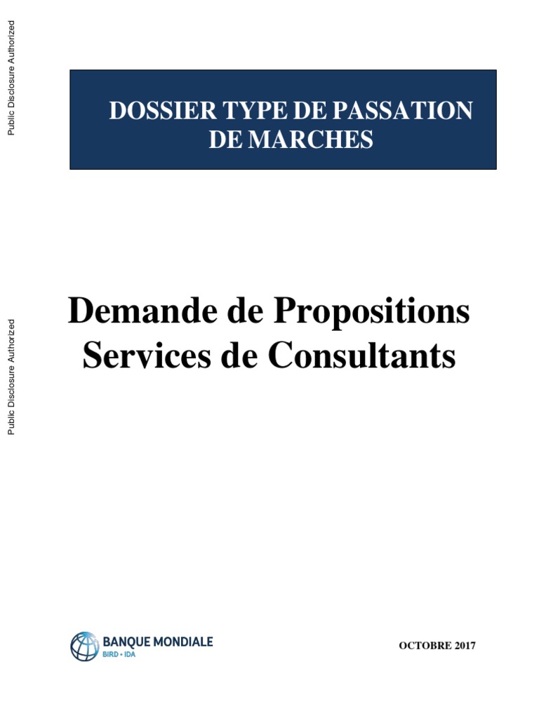 Dossier Type de Passation de Marchés | PDF | Consultant | Banques