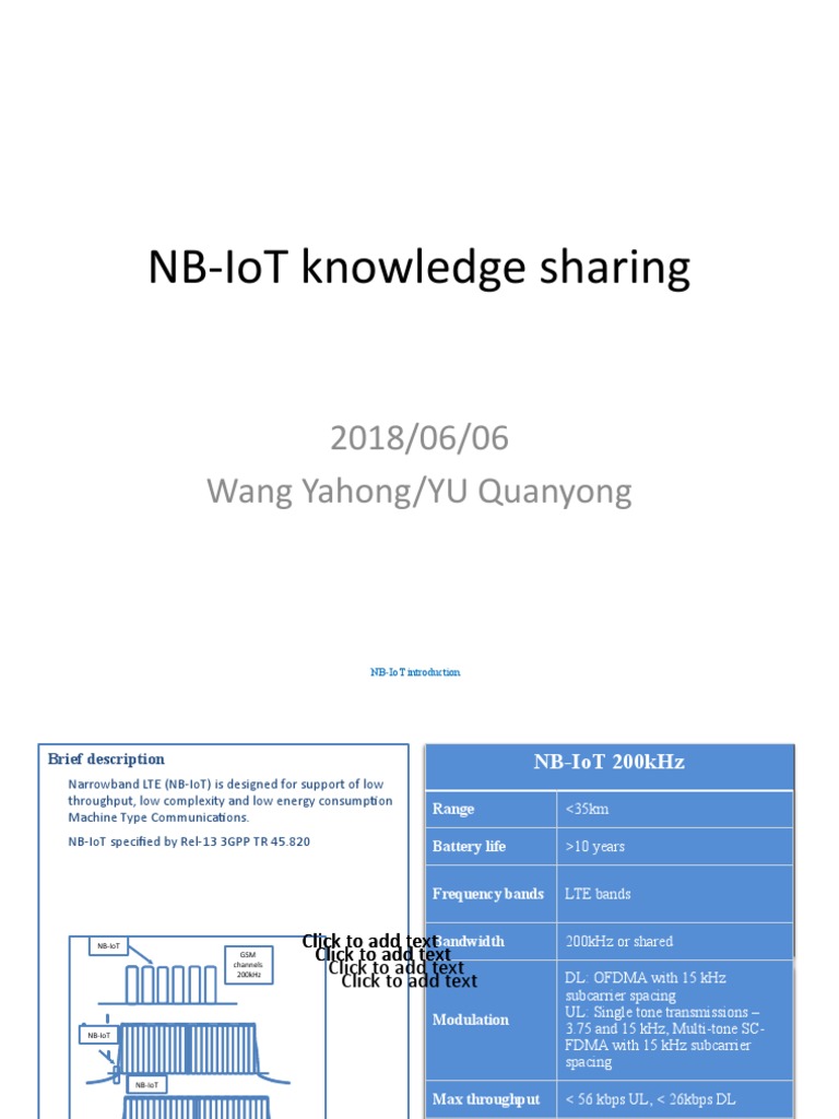 NB-IoT Knowledge Sharing | PDF | Lte (Telecommunication) | Radio