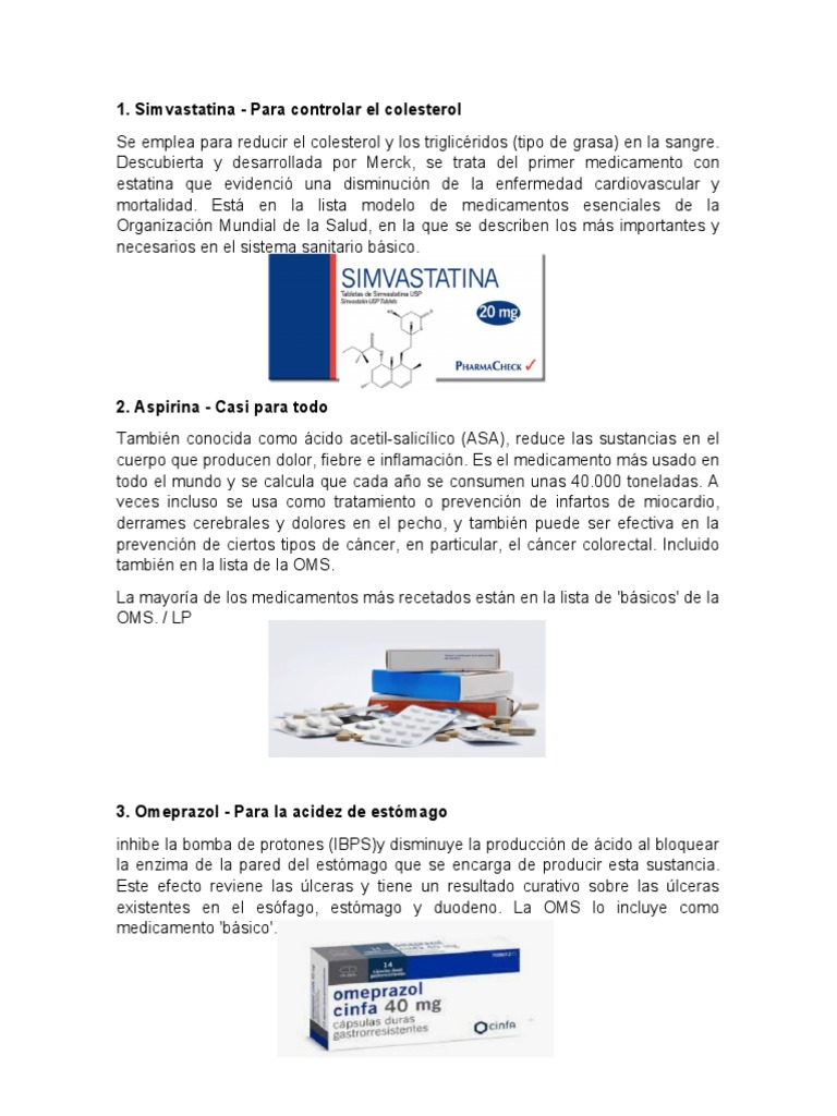 Simvastatina - para Controlar El Colesterol | PDF | Hipertensión ...