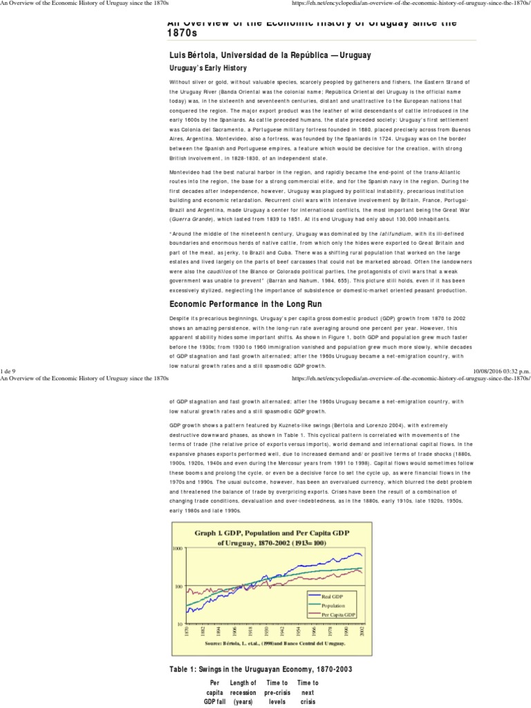2.2 Bértola (2008) - An Overview of The Economic History of Uruguay ...