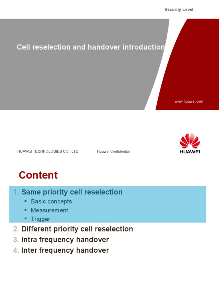 Cell Reselection and Handover Introduction | PDF | Wireless | Radio ...