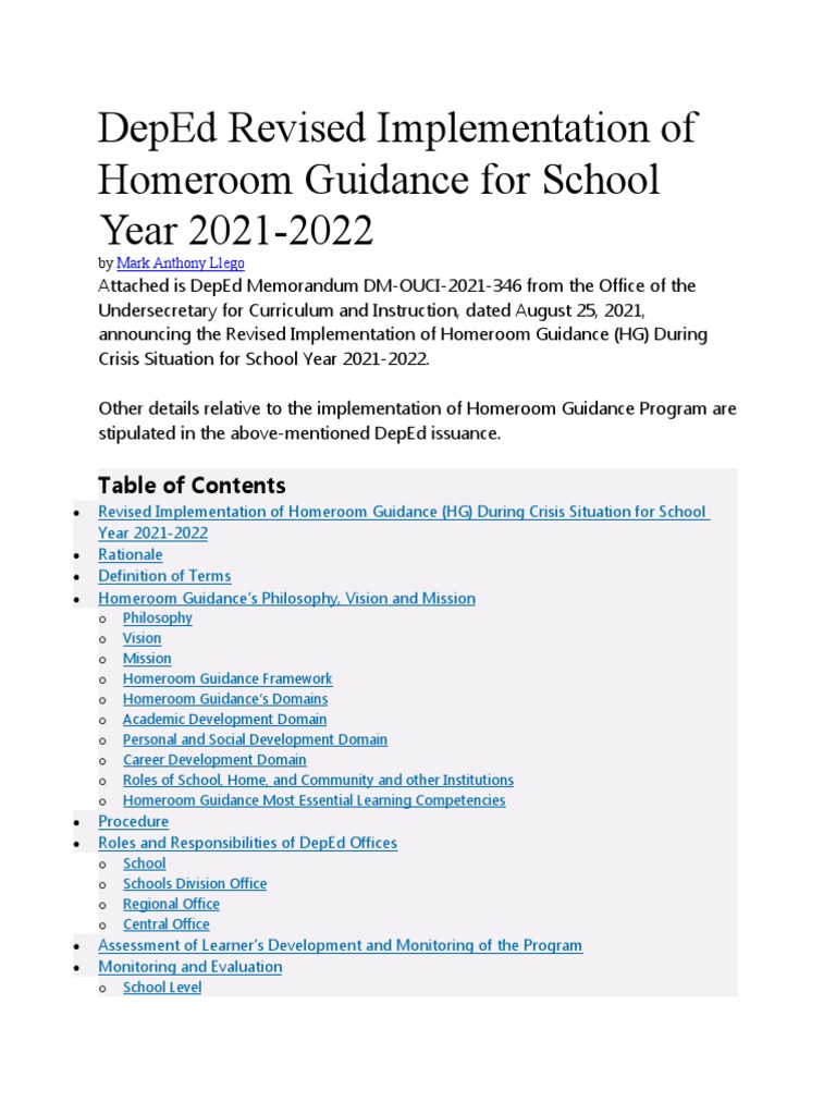 HOMEROOM GUIDANCE | PDF | Learning | School Counselor