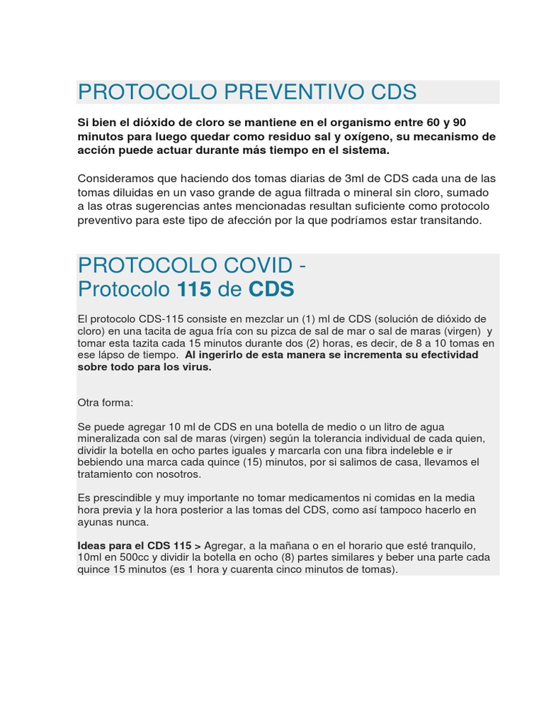 Protocolo Preventivo y para Covid CDS | PDF