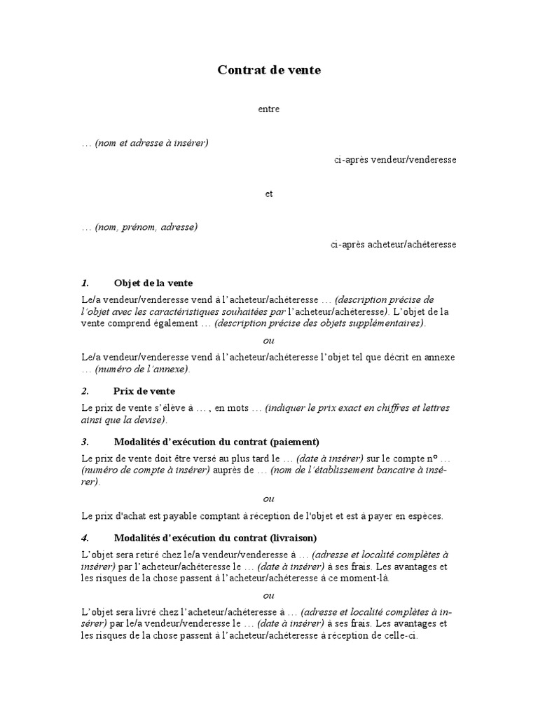 Modeles de Contrats-Contrat de Vente Bien Mobilier-Cap | PDF | Sodles ...