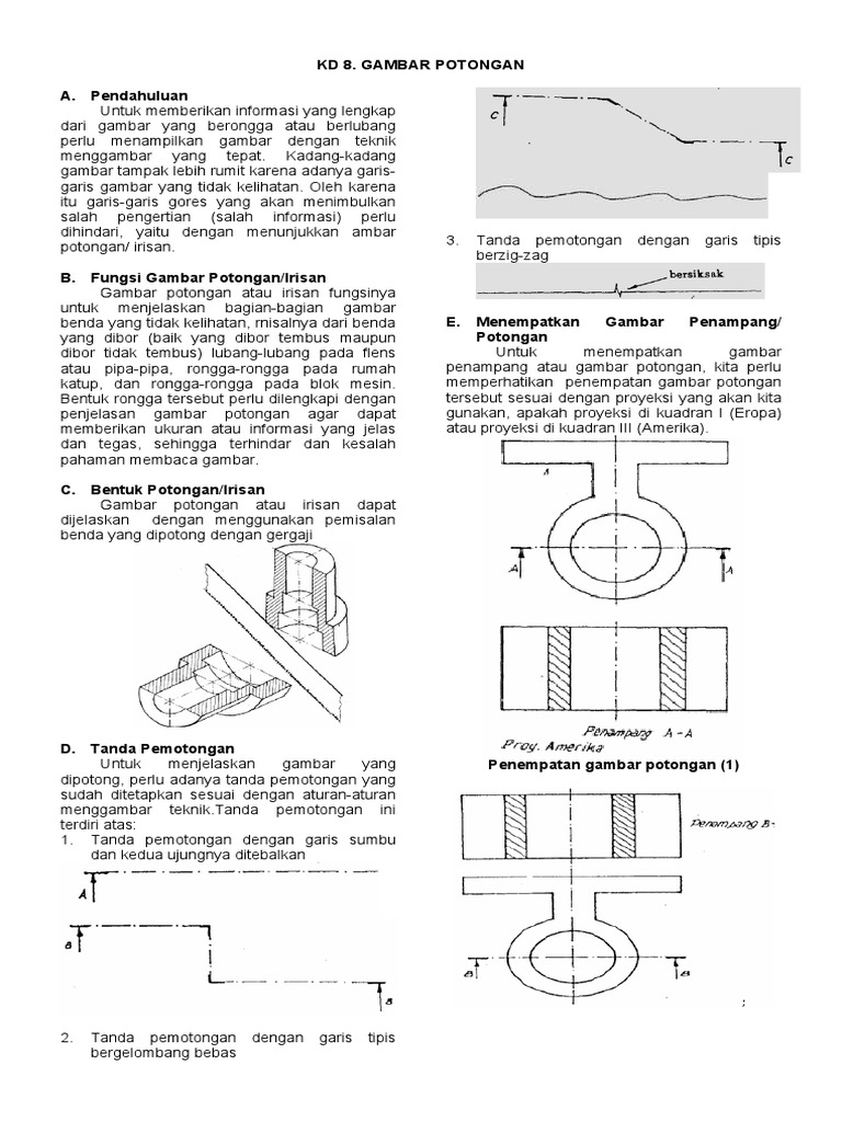Teknik Gambar Potongan | PDF