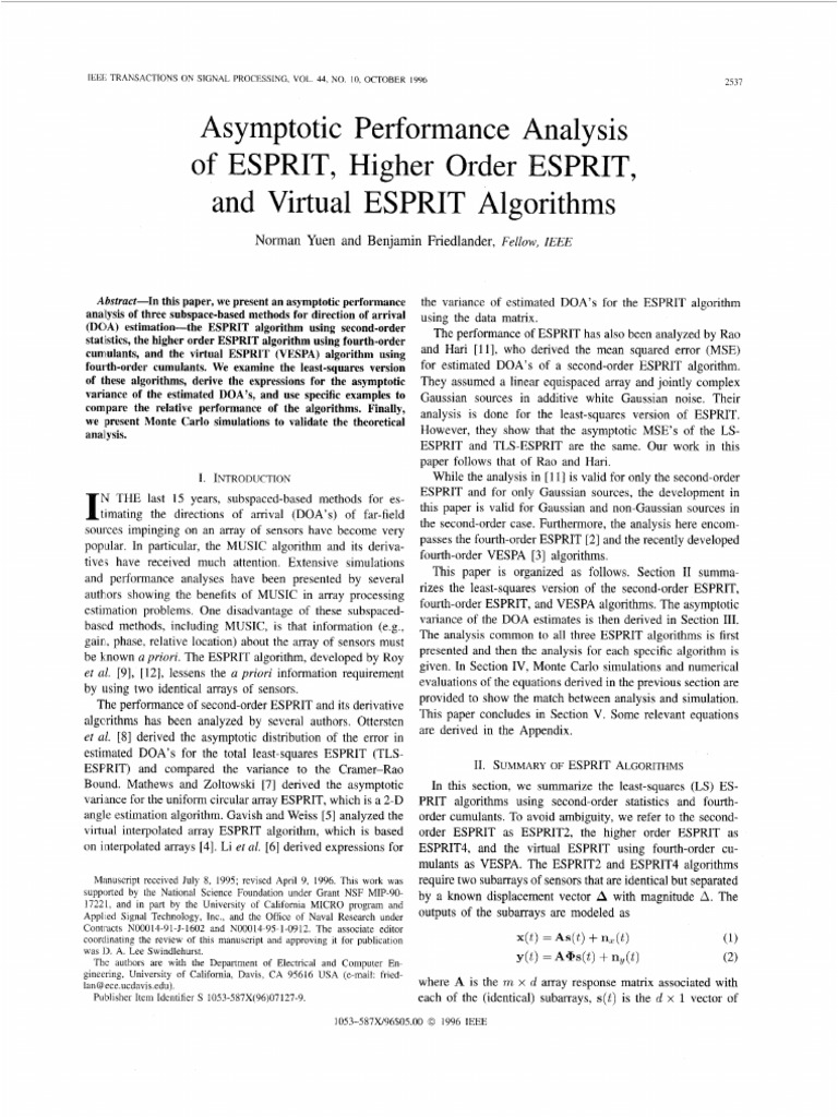 Performance Of Music Algorithm Pdf Eigenvalues And Eigenvectors Matrix Mathematics 4558