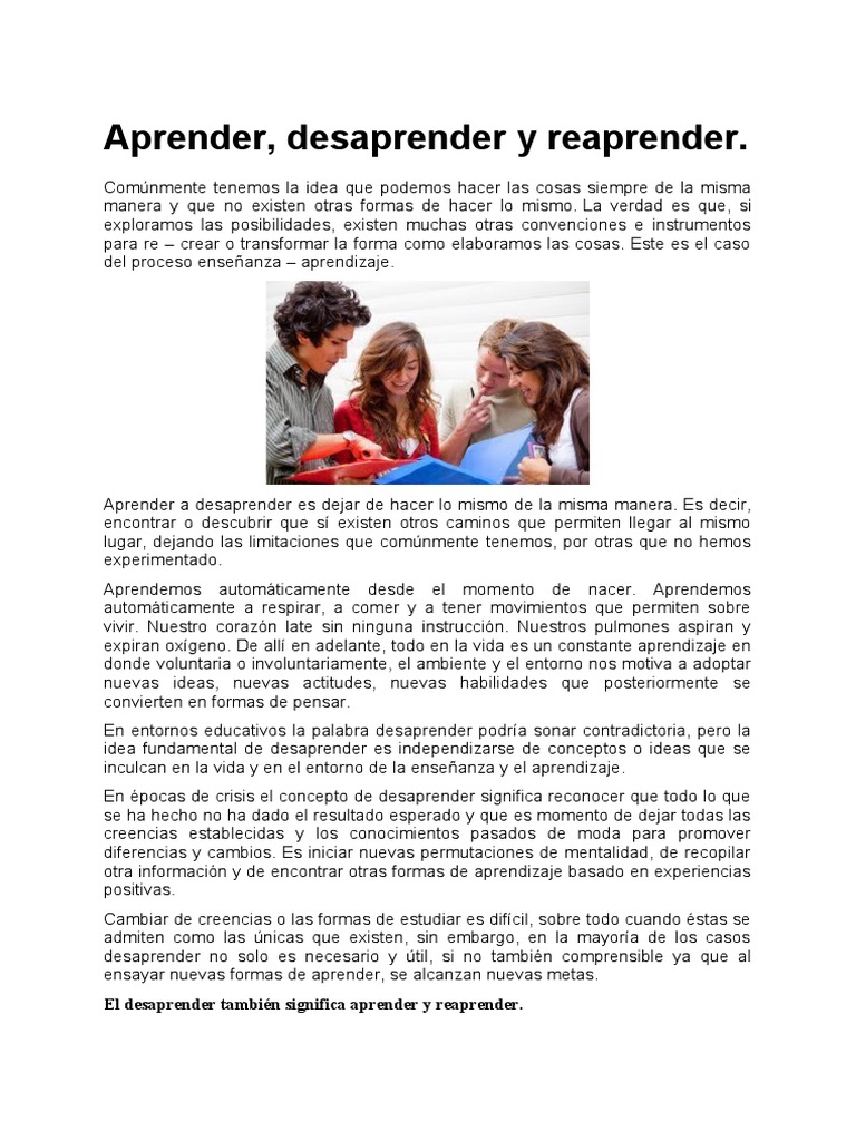 Aprender A Desaprender | PDF | Aprendizaje | Neurociencia