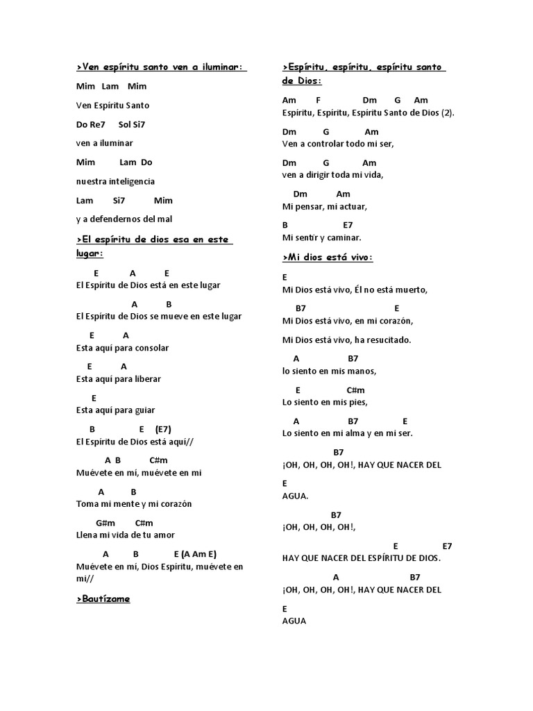 Ven Espíritu Santo Ven A Iluminar | PDF | espíritu Santo | Creencia religiosa y doctrina