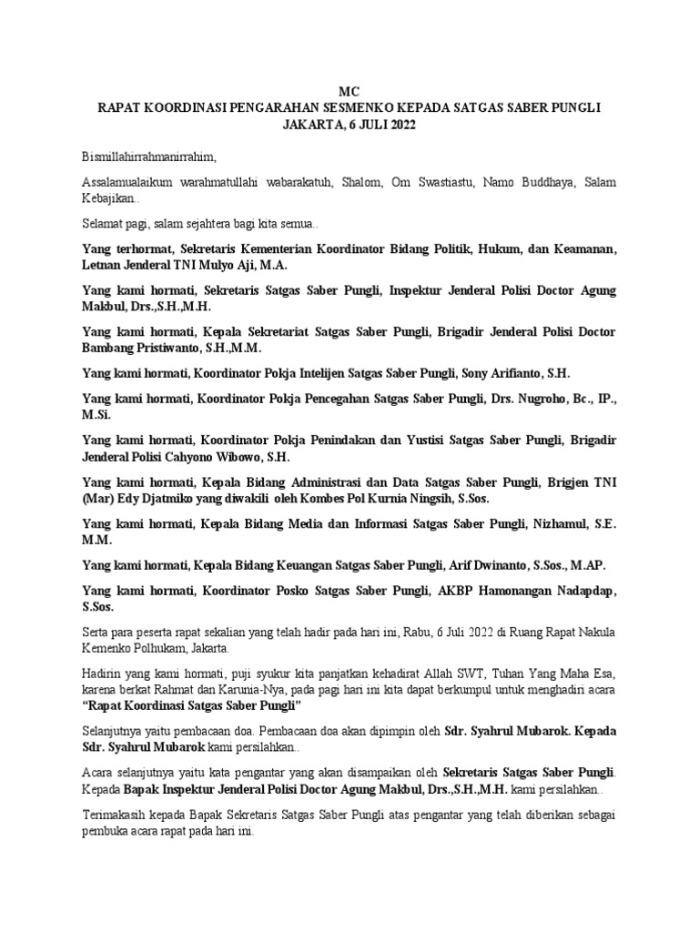 Contoh MC Formal | PDF