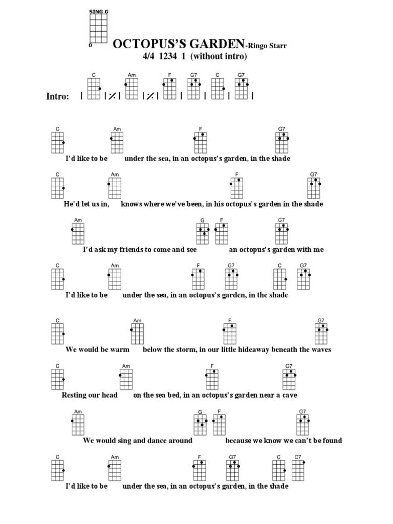 Ukulele Octopus Garden | PDF | Physical Geography | Oceanography