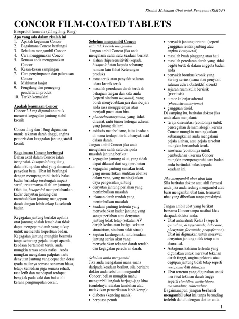 Concor (Bisoprolol) - Merck-24Dec13 - BM | PDF