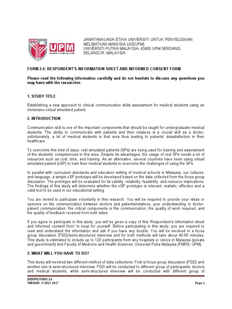 Form 2.4 Consent Form MUSTAFFA TAHA | PDF | Informed Consent | Medical ...