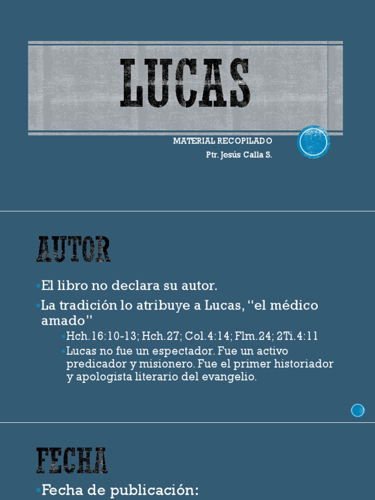 Lucas Tema 5 | PDF | Evangelio De Lucas | Jesús