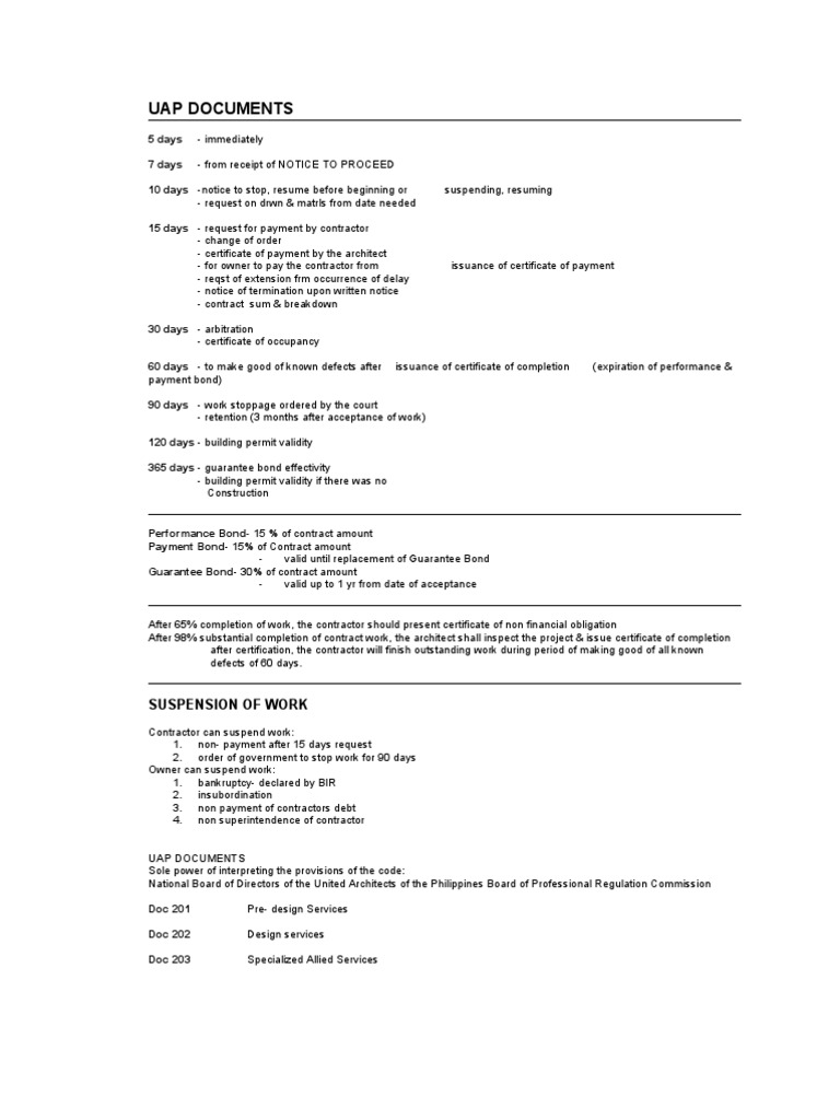 Uap Documents | PDF | Architect | Guarantee