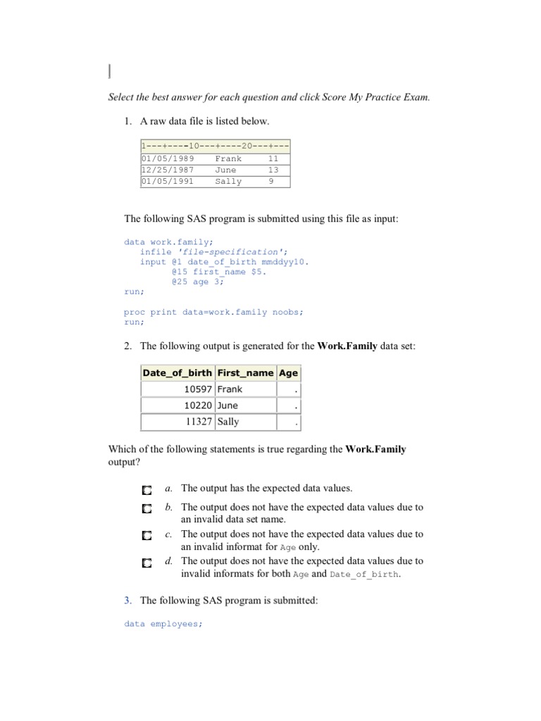 Questions Sas Base Programming Practice Exam V9 Questions Pdf