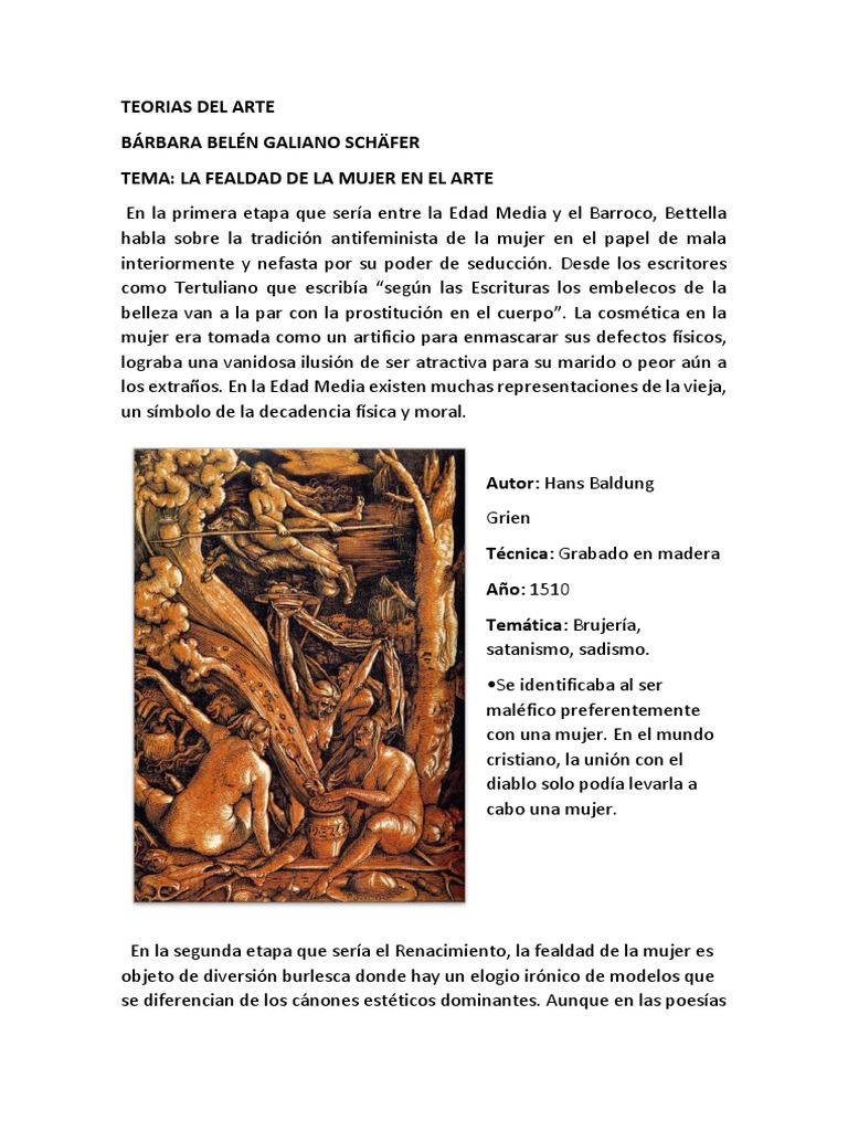 La Fealdad en La Mujer | PDF | Belleza | Renacimiento