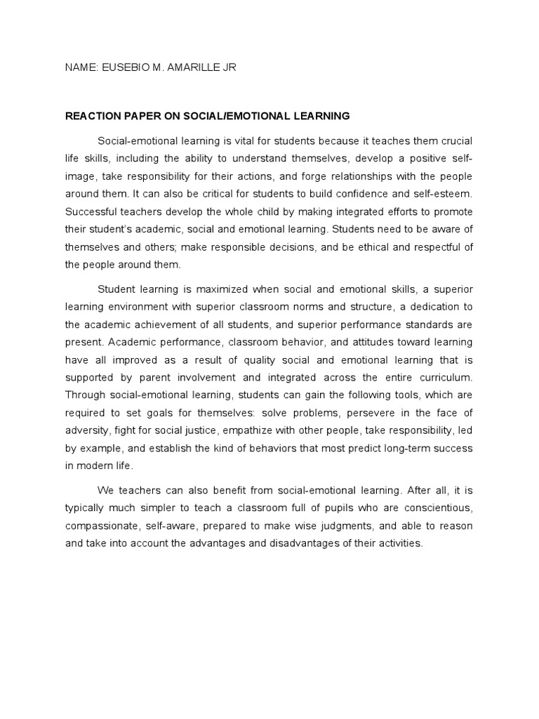 Social-Emotional Learning Benefits | PDF | Wellness