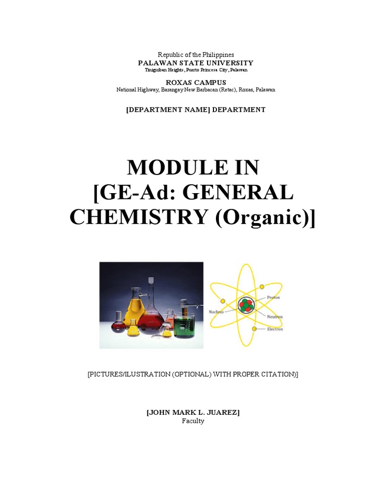 Module in (Ge-Ad: General CHEMISTRY (Organic) ) : Palawan State ...