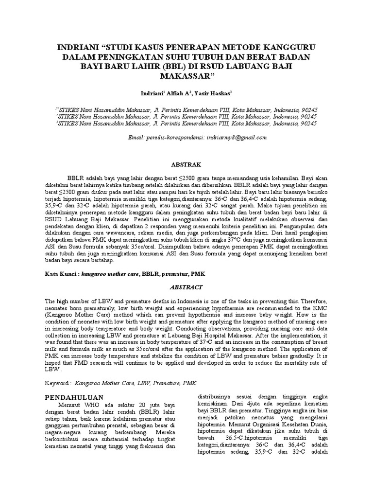Penerapan Metode Kangguru untuk BBLR | PDF