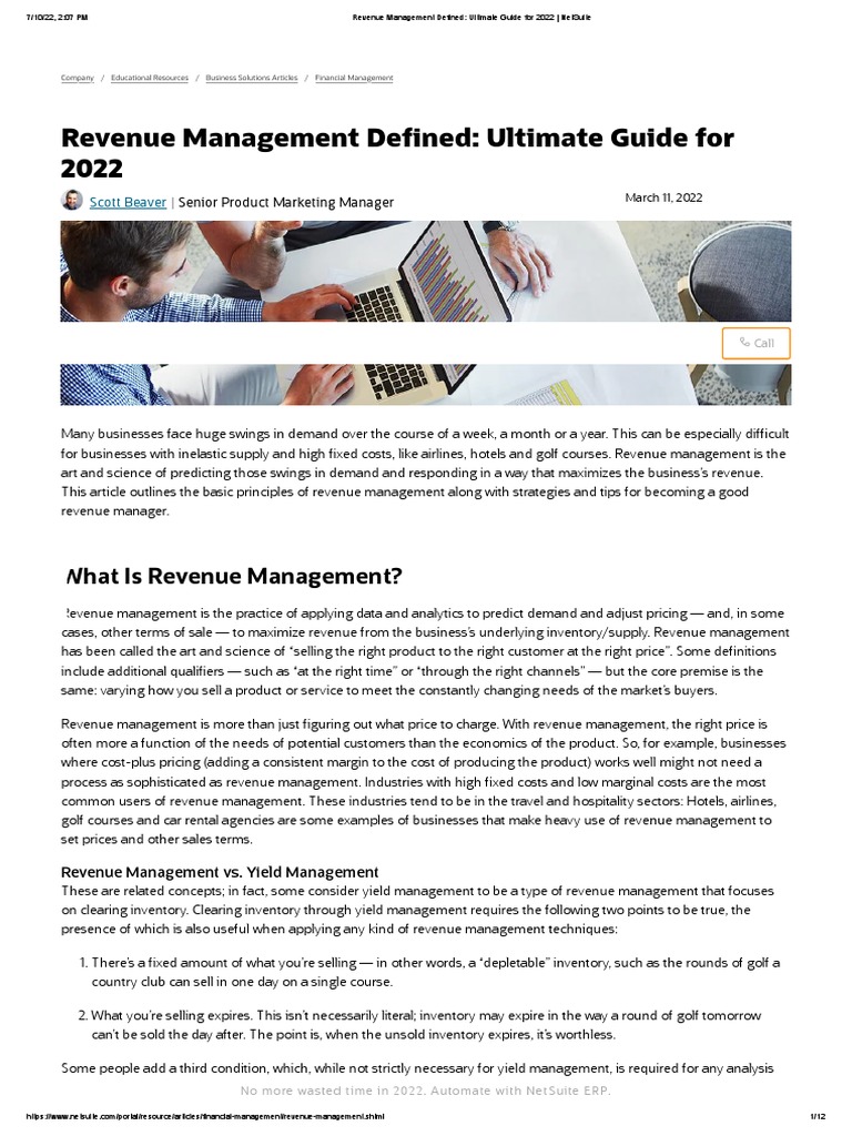 Revenue Management Guide for 2022 | PDF | Forecasting | Pricing
