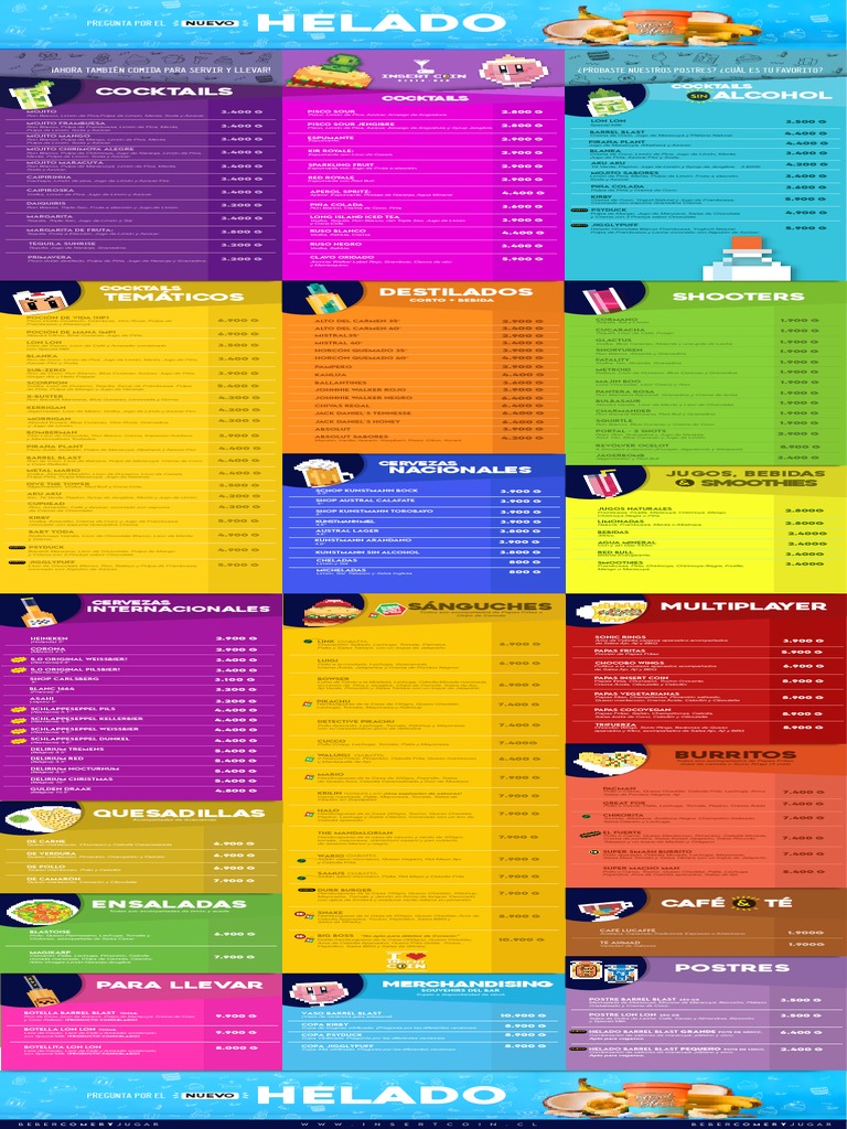 Carta Insert Coin | PDF | Hamburguesas | Ron