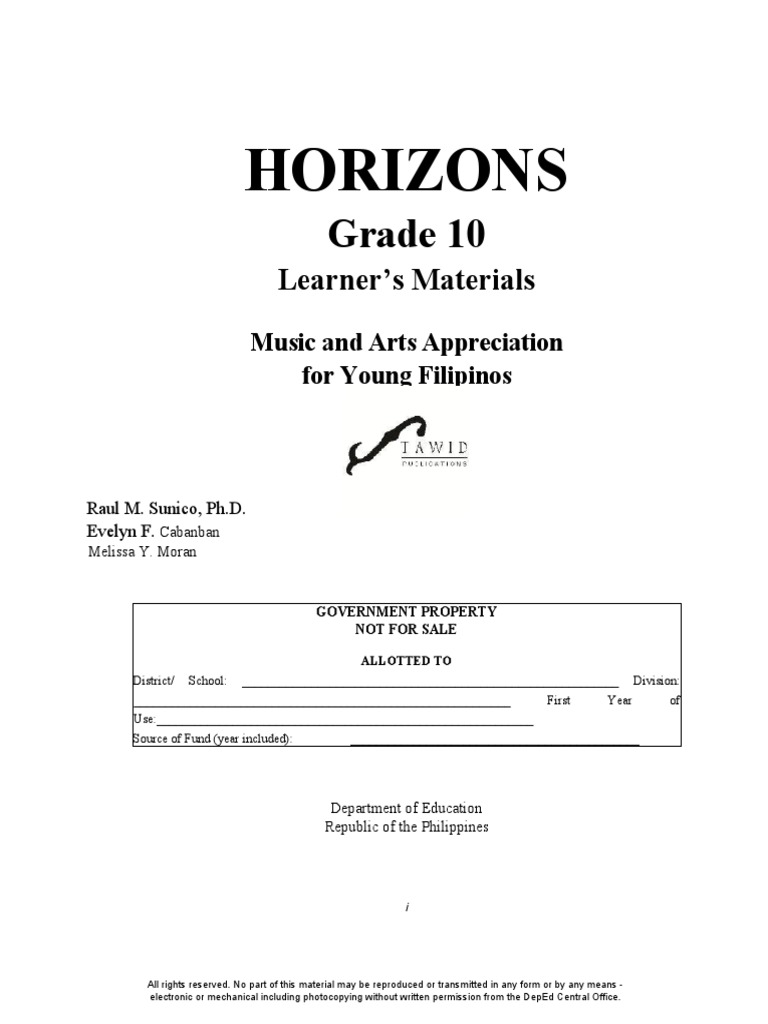 Music 10 Learning Material | PDF | Concerto | Opera