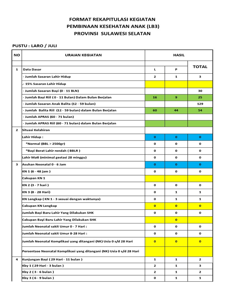 Rekap Pembinaan Kesehatan Anak | PDF
