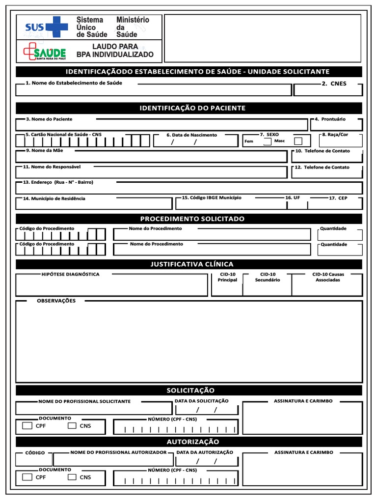 Ficha Bpa Individualizado | PDF | Ciências da Saúde