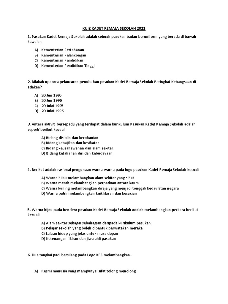 Kuiz KRS | PDF