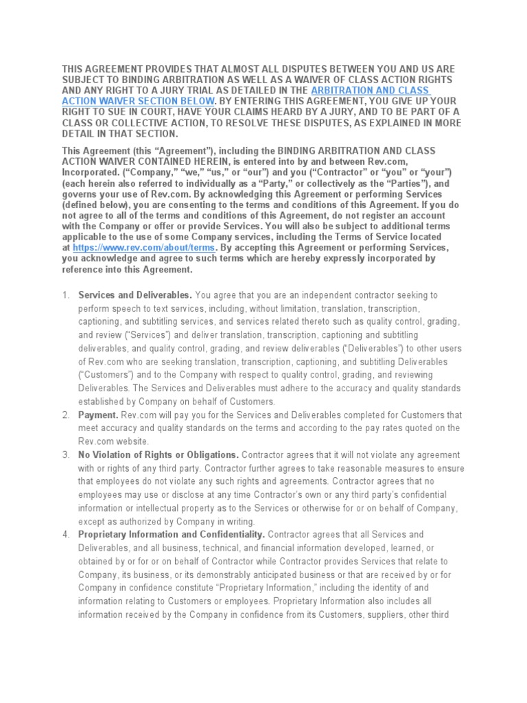 Independent Contractor Draft Agreement | PDF | Arbitration | Insurance