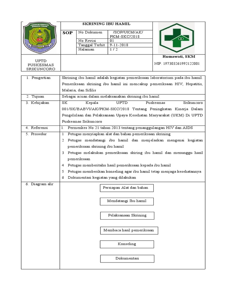 SOP Skrining Ibu Hamil 2018 2 | PDF