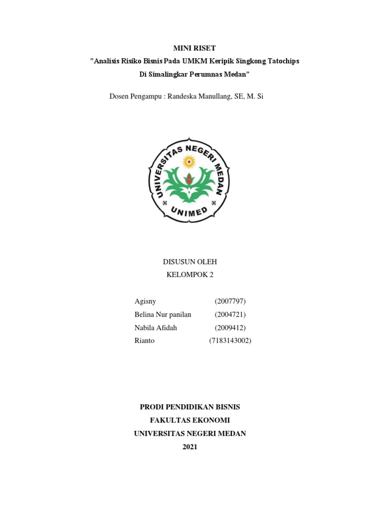 Mini Riset Kelompok 2 - Manajemen Risiko-Dikonversi | PDF
